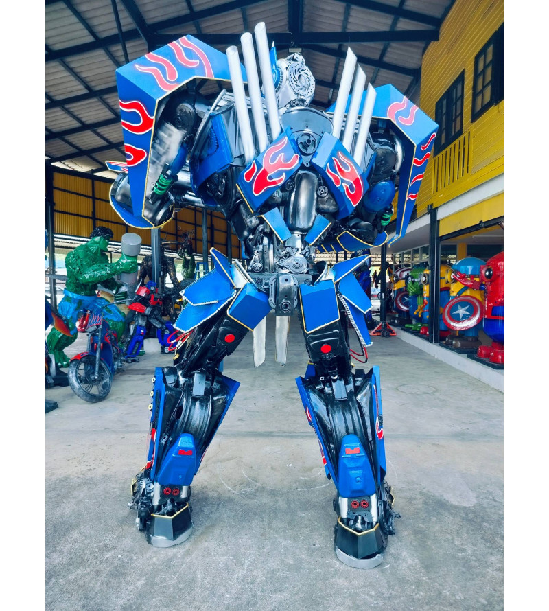 Optimus Prime – Oversized Scrap Metal Sculpture Heroic Detail. Towering ...